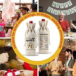 70th Birthday Gifts for Women Men, Gifts for 70 Year Old Woman Grandparents Wine Gift Bag, Wine Accessories Gifts Anniversary, 1964 Birthday Decorations Wine Bag Wine Bags for Wine Bottles Gifts