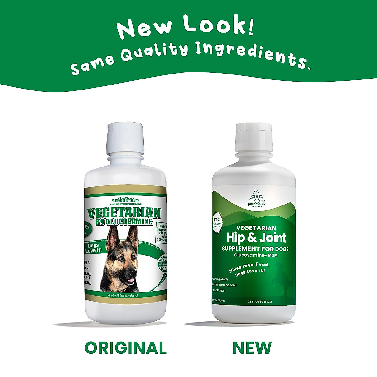 All-Natural Joint Pain Relief for Dogs - Vegetarian Glucosamine Without Shellfish - Msm Supplement for Pain - Vet Recommended Glucosamine Vegetarian - Arthritis Medicine & Glucosamine with Msm (32 oz)