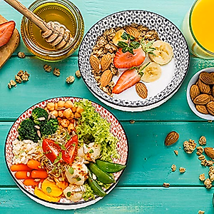 Farielyn-X 8.3" Large Salad Soup Ramen Bowls, 68 OZ Super Stackable Round Fine Porcelain Cereal Pasta Serving Bowl Sets, 2 Pack - Microwavable Ceramic Bowls - Heat and Cold Resistant Porcelain