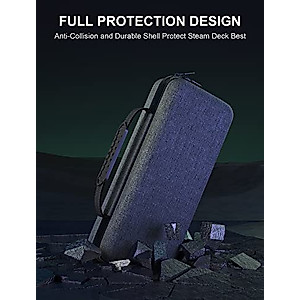 Feirsh Carrying Case for Steam Deck, Portable Steam Deck Carry Case Built-in Extra AC Adapter Charger Storage Space, Portable Travel Carrying Case Shell Pouch for Steam Deck Console & Accessories