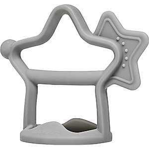 MOYUUM Star Teether - 100% Silicone, Wearable Type, Baby Chew Toy, Baby Gift for Newborn, Roly Poly Toy, Silicone Teething Toys for Infant and Toddler, Bracelet Type, Pack of 1 (Titan Gray)
