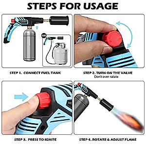 POWERFUL Grill & Cooking Torch,Sous Vide,Propane Kitchen torch, Charcoal Lighter,Kitchen Culinary Grilling Tool,for Searing Steak & Creme Brulee