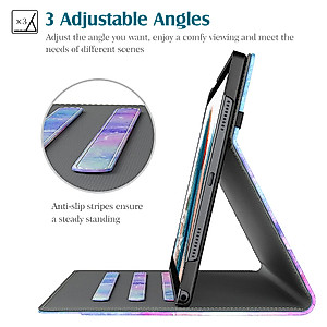 TiMOVO Case for Galaxy Tab A8 10.5 inch 2022 SM-X200/SM-X205, Multiple Viewing Angles Folding Stand Case with Document Card Slots and Hand Hold Strap Fit Samsung Tab A8 Case, Dreamy Nebula
