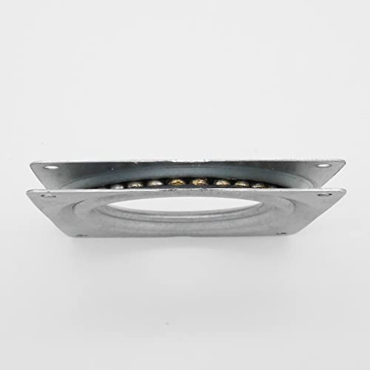 GSHLLO 4 Pcs 3 Inch Galvanized Steel Lazy Susan Hardware Turntable Bearings Rotating Square Trays Swivel Bearing Plates for Serving