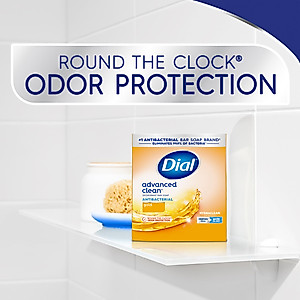 Dial Antibacterial Deodorant Bar Soap, Advanced Clean, Gold, 4 oz, 8 Bars