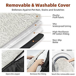 Mora Pets Dog Couch Bed for Furniture Protector Waterproof Dog Mat with Removable Washable Cover and Anti-Slip Bottom Bolster Plush Pet Sleeping Mattress for Large Medium Small Dogs