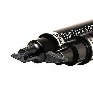The Flick Stick Winged Eyeliner Stamp, 2 x Black Liquid Eyeliner Pens, Easy Cat Eye Stencil Makeup Tool, SmudgeProof & Waterpoof Eye Liner, Vamp Wing, Wingliner (10mm Classic, Midnight Black)