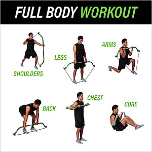 Original Gorilla Bow Portable Home Gym Resistance Bands and Bar System for Travel, Fitness, Weightlifting and Exercise Kit, Full Body Workout Equipment Set