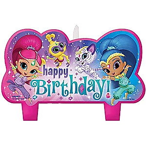 Amscan Shimmer and Shine Happy Birthday Candle Sets (4 ct) One Size, Multicolor 170332
