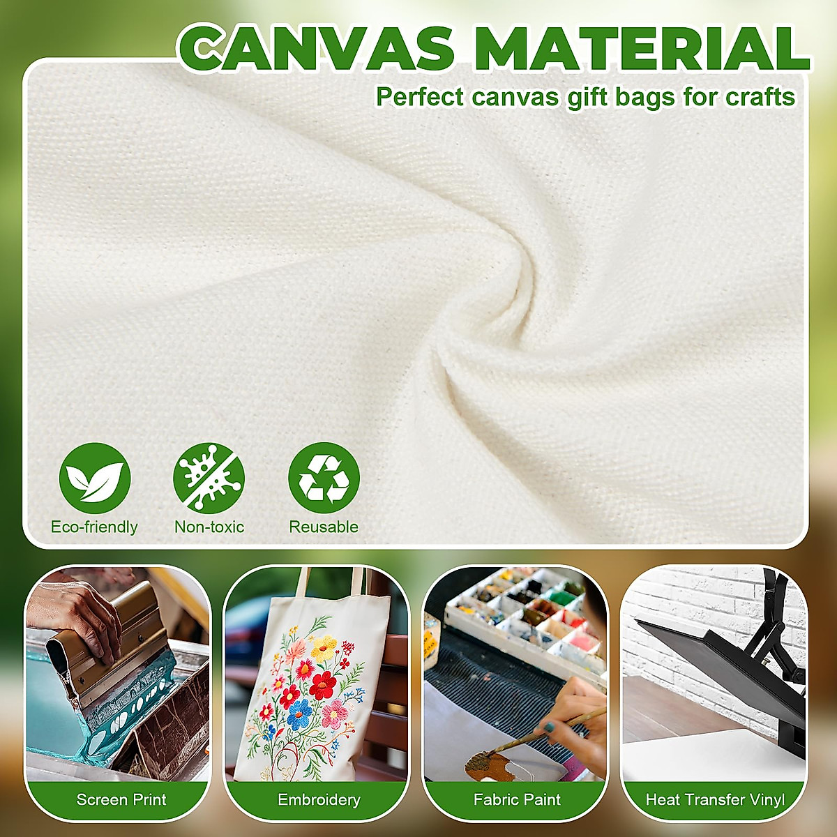 Amylove 24 Pcs Mini Canvas Tote Bag Set Include Small Canvas Bag Blanks Small Pouches with Zipper for Sublimation(Natural Color,8.5 x 8)