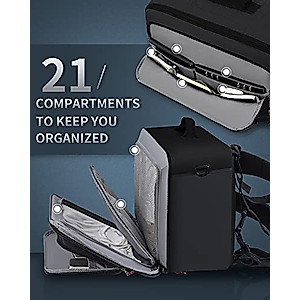 TRAILKICKER 48L Travel Backpack Flight Approved Carry On Backpack Weekender Bag for Men & Women Business Executive Black