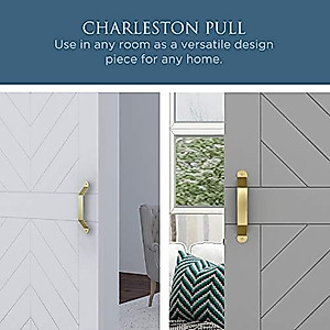 National Hardware N700-109 Interior Sliding Barn Door Hardware Charleston Pull, 10-Inches, Easy to Install, Brushed Gold