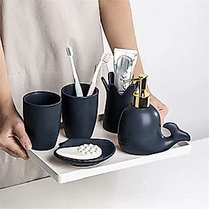 CZDYUF Decorative Storage Bathroom Five-Piece Set Bathroom Toothbrushing Mouthwash Cup Gift Washing Set