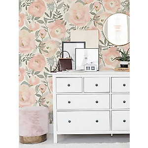 NuWallpaper Rose Peachy Keen Peel & Stick Wallpaper