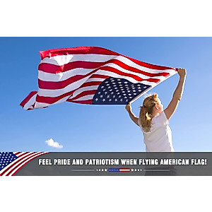 5x3 Ft American Outdoor Flag US Flag Bright Color and UV Fade Proof Canvas Header and Double Stitched - USA Flags with Brass Grommets