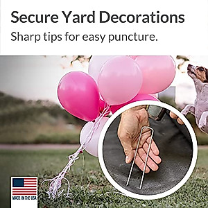 Pinnacle Mercantile USA Made 200 Pack Garden Landscape Staples Weed Barrier Fabric Stakes Galvanized 6 inch Pins Anti Rust Sod Staple 11 Gauge Steel