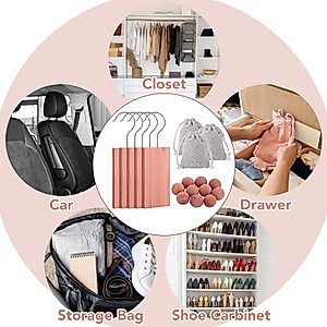 40 Pack Cedar Blocks for Clothes Storage, Cedar Wood with Cedar Hanger Ups Cedar Balls Aromatic Cedar Sachets, Cedar Blocks for Closet Drawer Shoe Cabinet Storage Bags