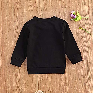 DuAnyozu Infant Toddler Baby Girl Long Sleeve Shirts Daddys Girl Pullover Sweatshirt Tops Fall Outfit Casual Clothes (Black, 12-18 Months)