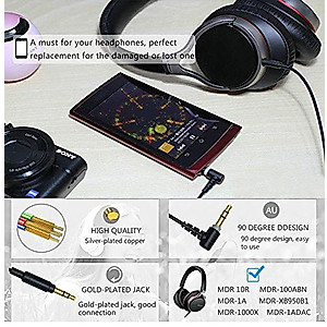 New Replacement Audio WH-1000X Headphone Cable Cord Compatible for Sony MDR-XB950BT MDR-1000X WH-1000XM2 WH-1000xm3 WH-CH700N MDR-100ABN MDR-1A MDR-1ADAC MDR-XB950N1 Wireless Headphones (Black)