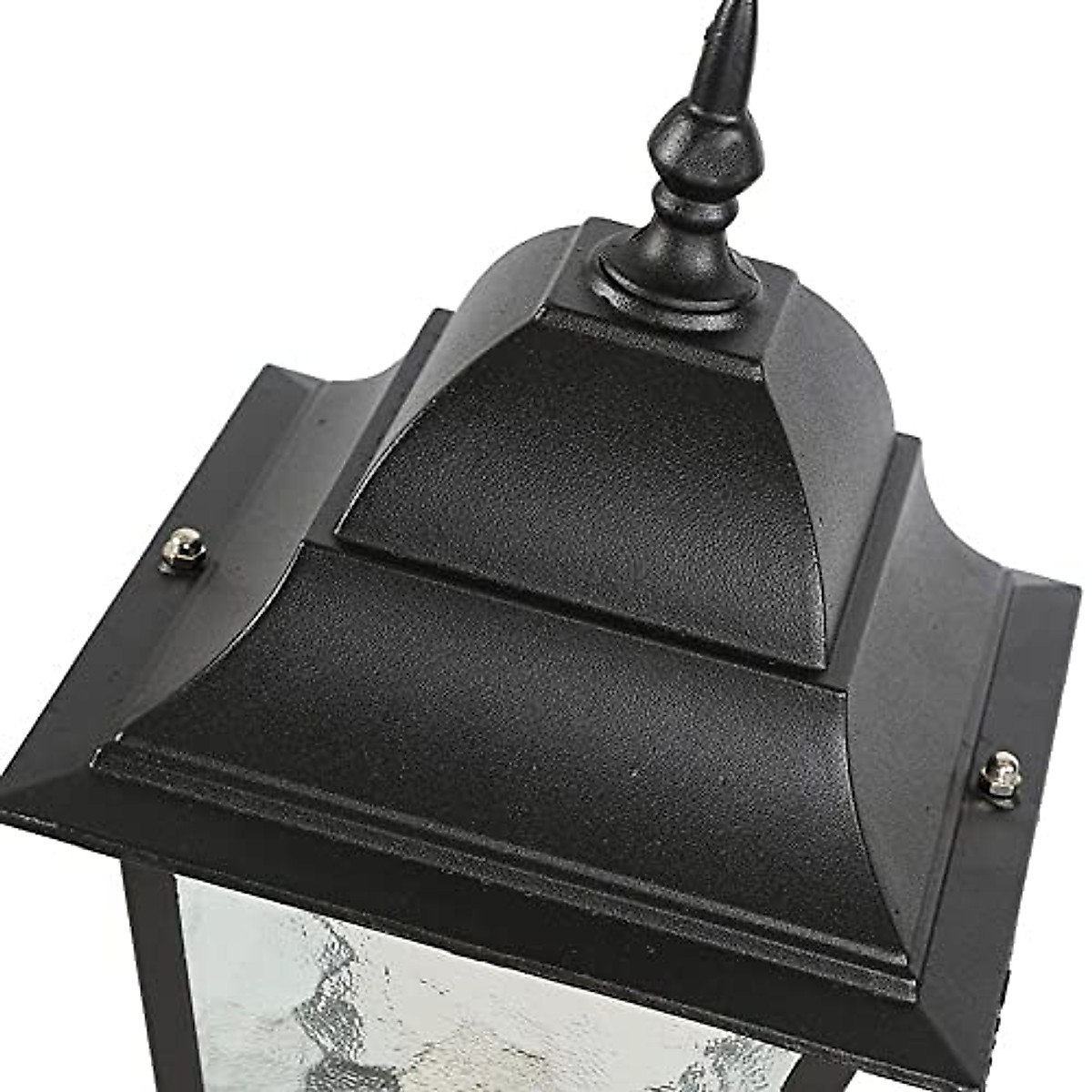 MODEBHD Continental Aluminum Glass Lantern LED Outdoor Table Lamps Column Light IP54 Waterproof Bollard Lamp Villa Patio Park Garden Lawn Light E27 Decoration Illumination Street Post Light