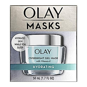 Face Mask Gel by Olay Masks, Overnight Facial Moisturizer with Vitamin E and Hyaluronic Acid for Hydrating Skin, 1.7 Fl Ounce