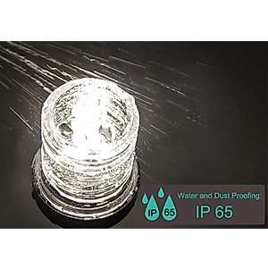 Young Marine 9 inch 3 Nautical Mile White LED Fold Down Boat Stern Light Boat Anchor Light for Pontoon and Fishing Boat Navigation Anchor Lights All Round 360° White LED 12-24V