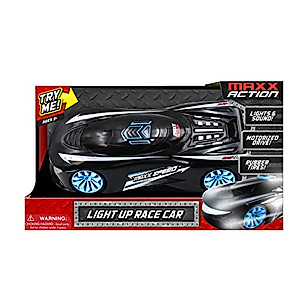 Sunny Days Entertainment Race Car – Lights and Sounds Racing Toy with Motorized Drive | Light Up Sports Toys Vehicle Gift for Kids | Color May Vary – Maxx Action
