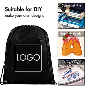 IKAYAS 30 Pack Black Drawstring Bags Mesh Drawstring Backpack Bulk Cinch Bag for Women Men, Draw String Back Sack String Bag Gym Backpack Kids Beach Bag for Sports Supplies Party Favors