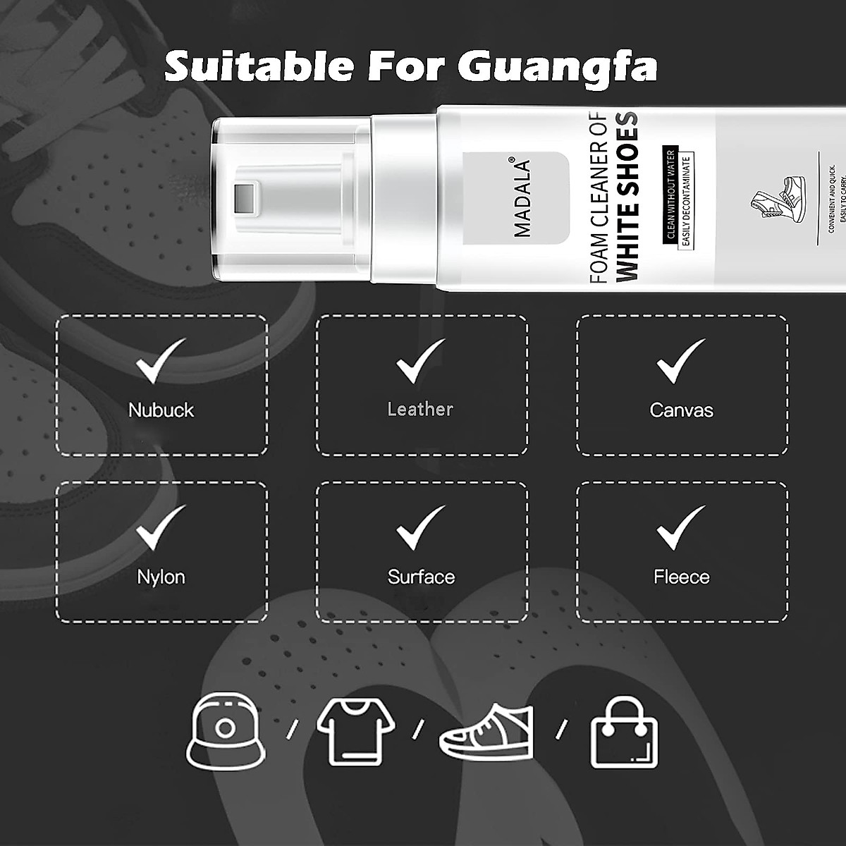 Madala Shoe Cleaner Kit, 7 Oz Sneaker Cleaner, Shoe Cleaning Kit, Shoe Cleaner Sneakers Kit for Leather Shoe, Whites shoes, Nubuck Sneakers, Tennis Shoe, Suede Shoe Cleaner