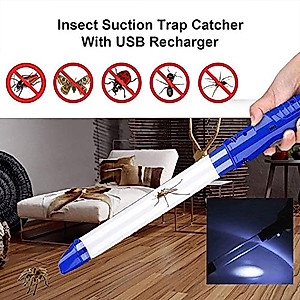 Vacuum Bug Catcher, Spider and Insect Traps Catcher with USB Rechargeable Bug Pest Control,Insects and Handheld Bug Catcher with LED Flashlight for Stink Bug,Beetle,Pest Suction Trap
