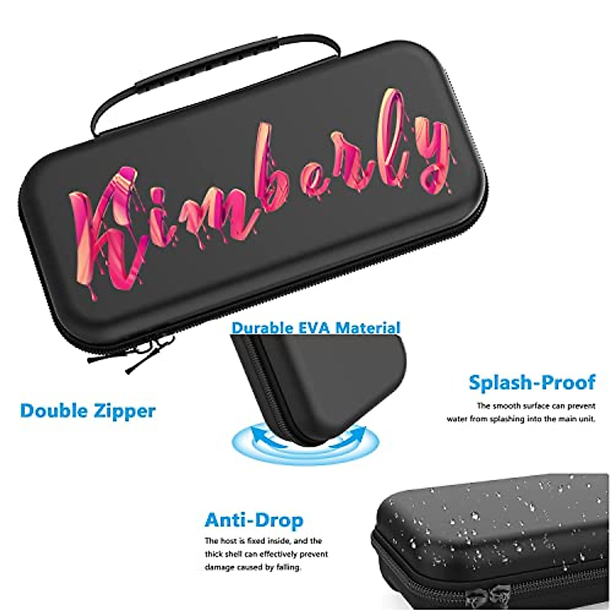 Case Made For Nintendo Switch Custom Dripping Graffiti Name Switch OLED Console Protective Travel Personalized Carry Case for Gamers N7