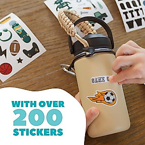 Canteenies Kids Water Bottle for School, 14 Oz, Straw Lid, Stickers, Vacuum Insulated Stainless Steel Double Walled, BPA Free Food-Safe, Leak-Proof Tumbler Travel Cup For Boys