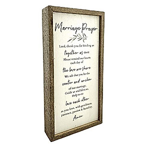 Marriage Prayer Wall Decor - Classy Wedding Gift or Marriage Gifts, Ideal Anniversary or Bridal Shower Gift - Shelf or Wall Art, Marriage Wall Decor