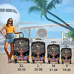 Luggage Cover Approved Cute Travel Suitcase Protector African American Elastic Washable Baggage Covers for 18-20 inch Girl Luggage(S)