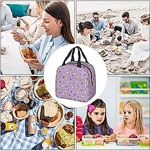 Portable Insulated Tote Lunch Box Lunch Bag for Women Men Boys Girls with Work Picnic Travel, Purple, One Size