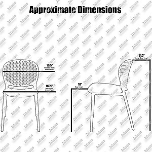 2xhome Set of 3 Modern Pool Patio Chairs, Plastic Armless Dining Side Chairs for Indoor or Outdoor Use, White