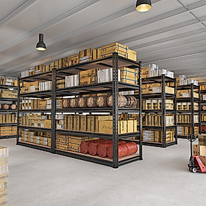 REIBII 48" W Garage Shelving Heavy Duty Storage Shelves 5 Tier Heavy Duty Shelving 3020LBS Adjustable Metal Shelves for Garage Storage Rack Utility Rack Industrial Shelf,47.9" W X71.9 H X 24" D