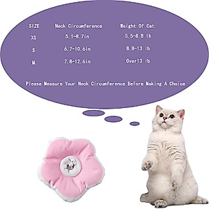 lzdycui Cat Cone Collar Soft,Adjustable Pet Collar with Waterproof,Prevent Biting Cute Flower Shape,Lightweight Cat Recovery Protective Collar for Cats,Pet,Small Dogs. (Pink, S(6.7-10.6in))