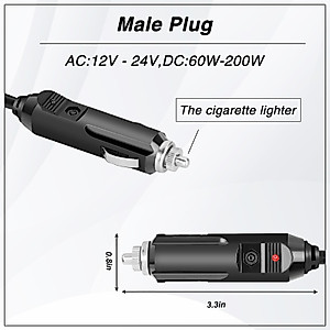 Power Cord for Green Mountain Grills Davy Crockett and Trek P-1012, 12V Cigarette Lighter Socket Compatible
