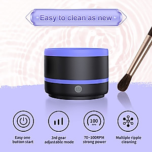Makeup Brush Cleaner Machine,Electric Makeup Brush Cleaner,Automatic Makeup Brush Cleaner Cleanser Tools,USB Cosmetic Brush Cleaning Machine for Liquid Foundation,Contour,Eyeshadow Brushes Blue