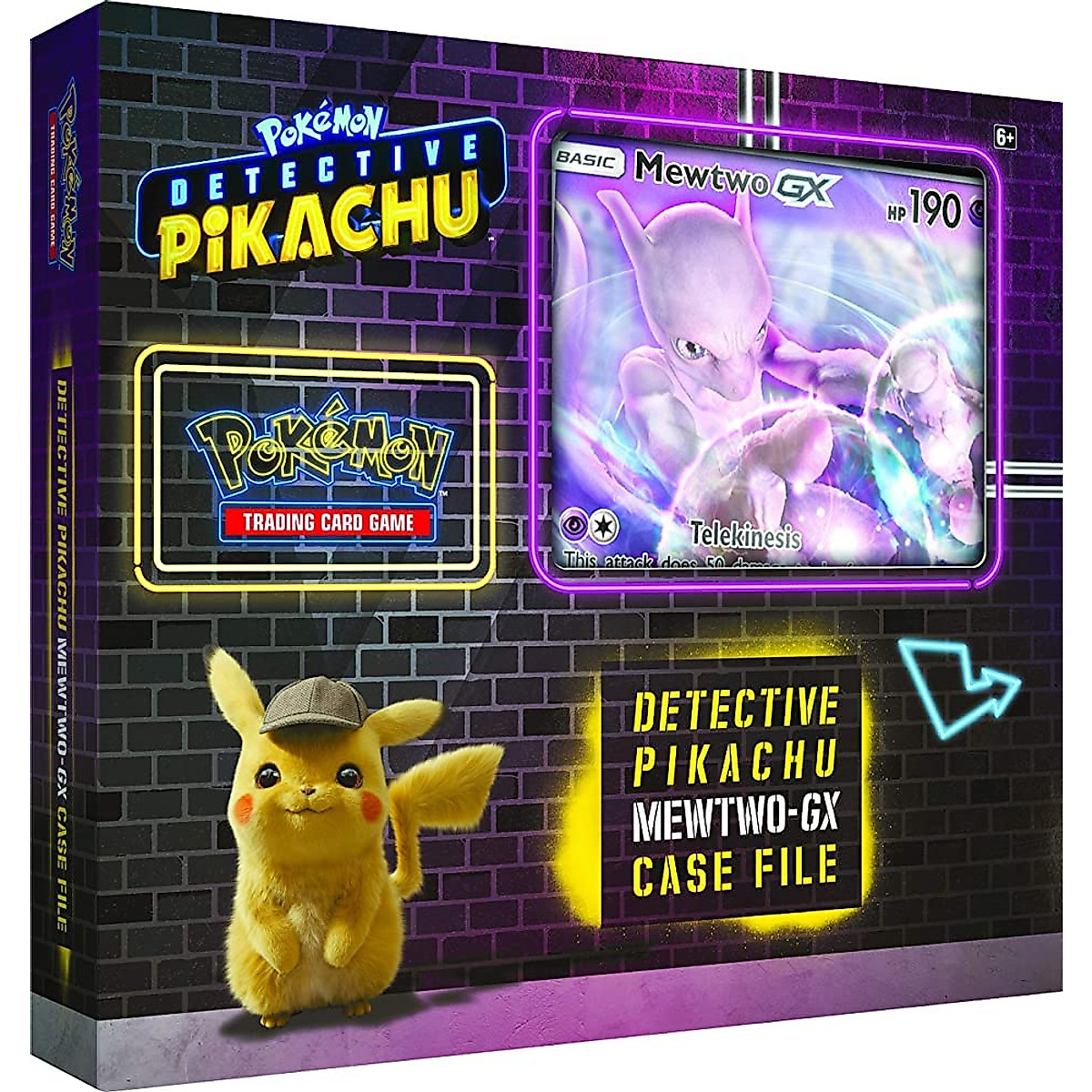 Pokemon TCG: Detective Pikachu Mewtwo-Gx Case File | 6 Booster Pack | A Foil Promo Gx Card | A Oversize Gx Foil Card