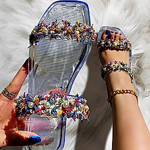 Summer Spring Bottom Size Women Pearl And Rhinestone Slippers Large Beach Fashion Shoes Nice Slides for Women