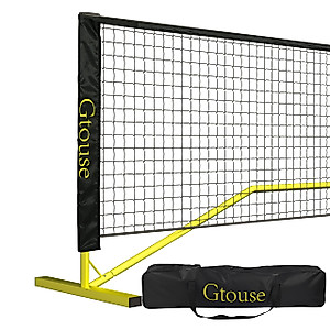 Portable Pickleball Net Outdoor, 22 FT Pickleball Net Regulation Size with Carrying Bag, Pickleball Nets System with Interlocking Metal Frame and Strong PE Net for Driveway