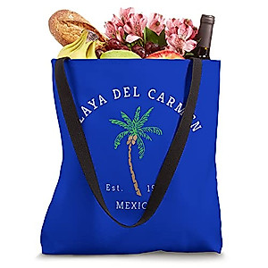 Playa del Carmen Mexico Colorful Palm Tree Retro Novelty Art Tote Bag