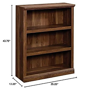 Sauder Miscellaneous Bookcase, L: 35.28" x W: 13.23" x H: 43.78", Grand Walnut finish