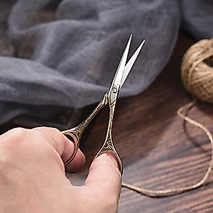 HITOPTY Small Embroidery Scissors, 3.9in Stainless Steel Sharp Craft Shears for Sewing, Art Work, Threading, Needlework Small Projects