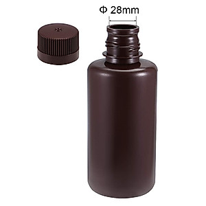 uxcell Plastic Lab Chemical Reagent Bottle 500ml/16.9oz Small Mouth Sample Sealing Liquid Storage Container Brown