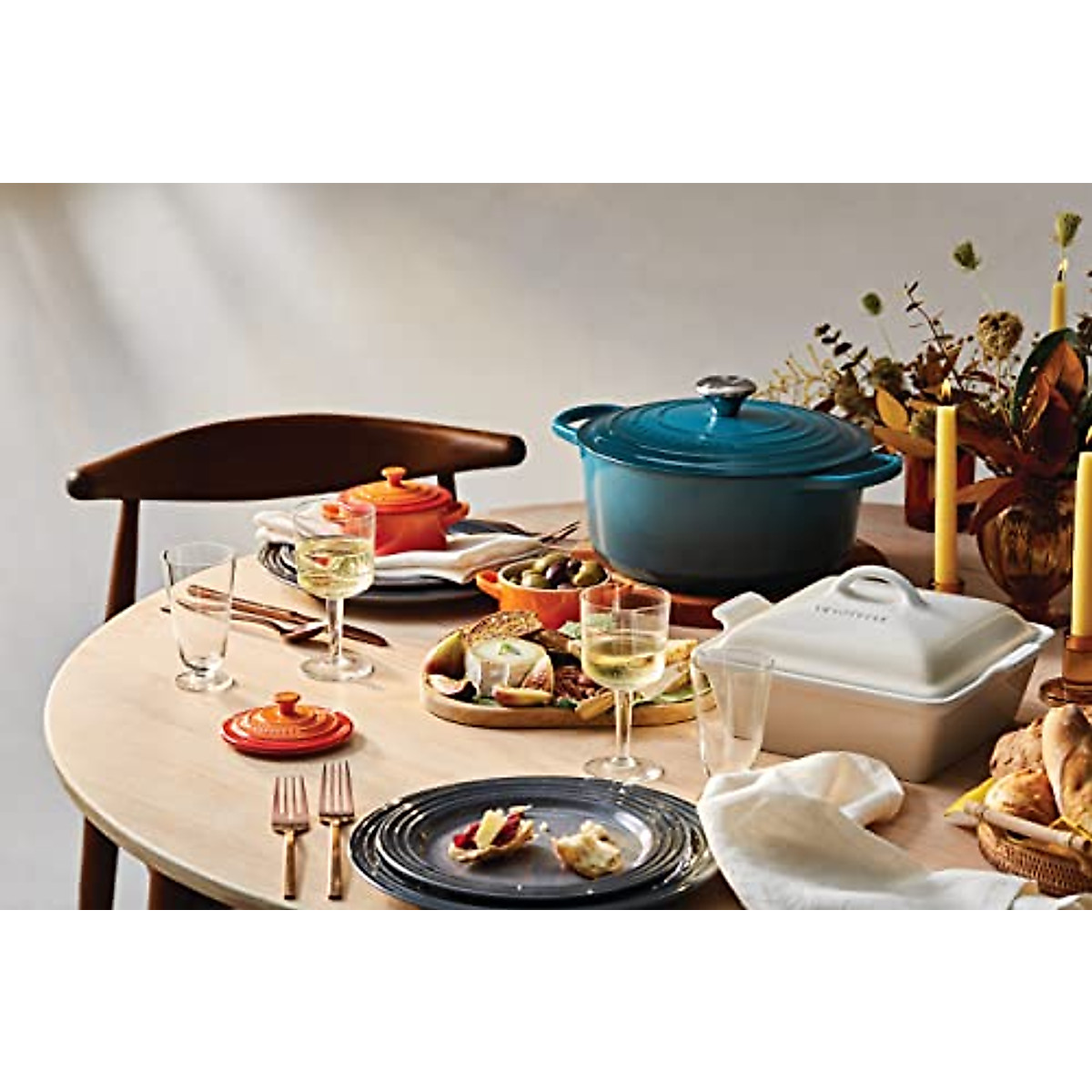 Le Creuset Enameled Cast Iron Signature Round Dutch Oven, 5.5 qt., Deep Teal