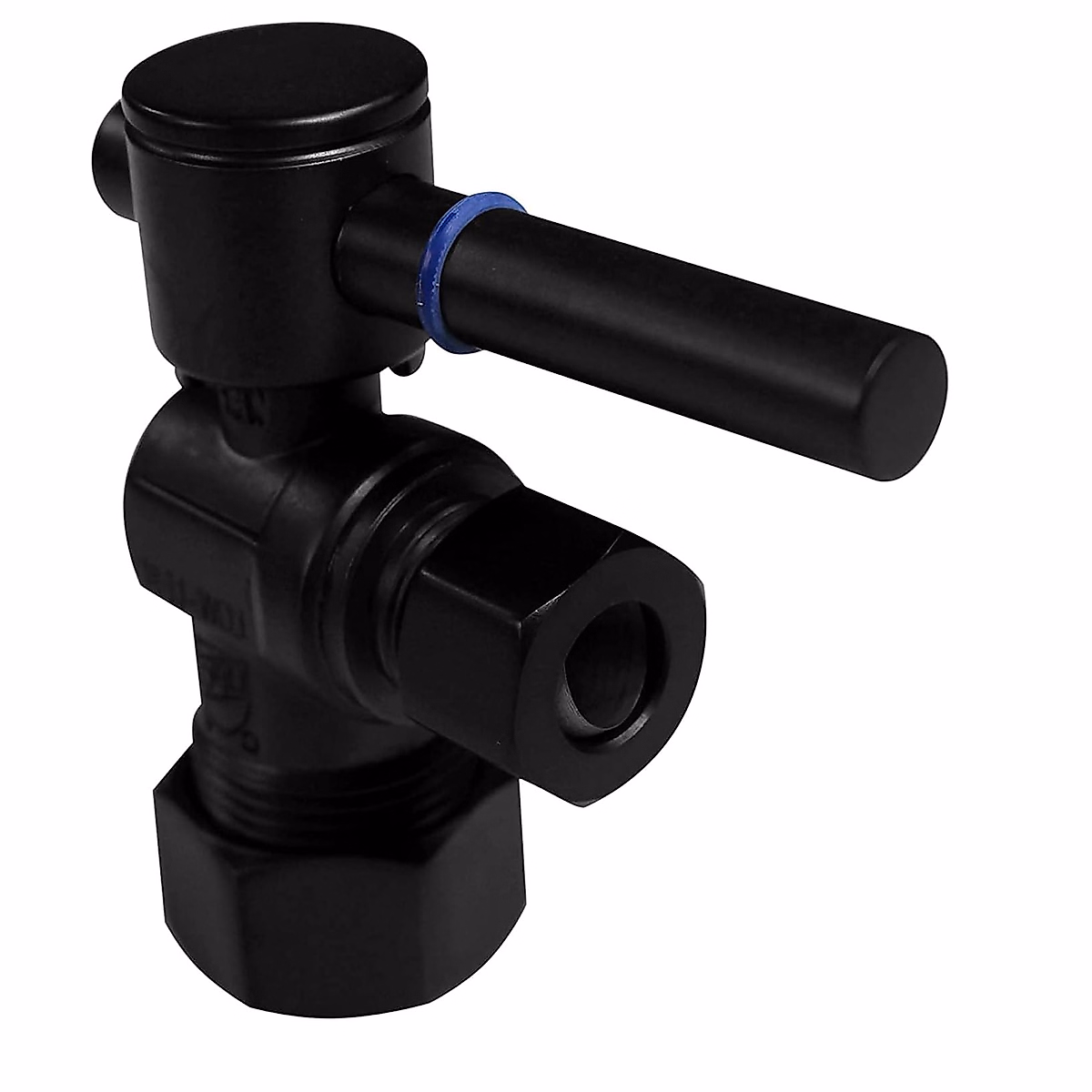 Westbrass R105BL-62 1/4-Turn Lever Handle Angle Stop Shut Off Valve, 5/8" OD x 3/8" OD, Matte Black