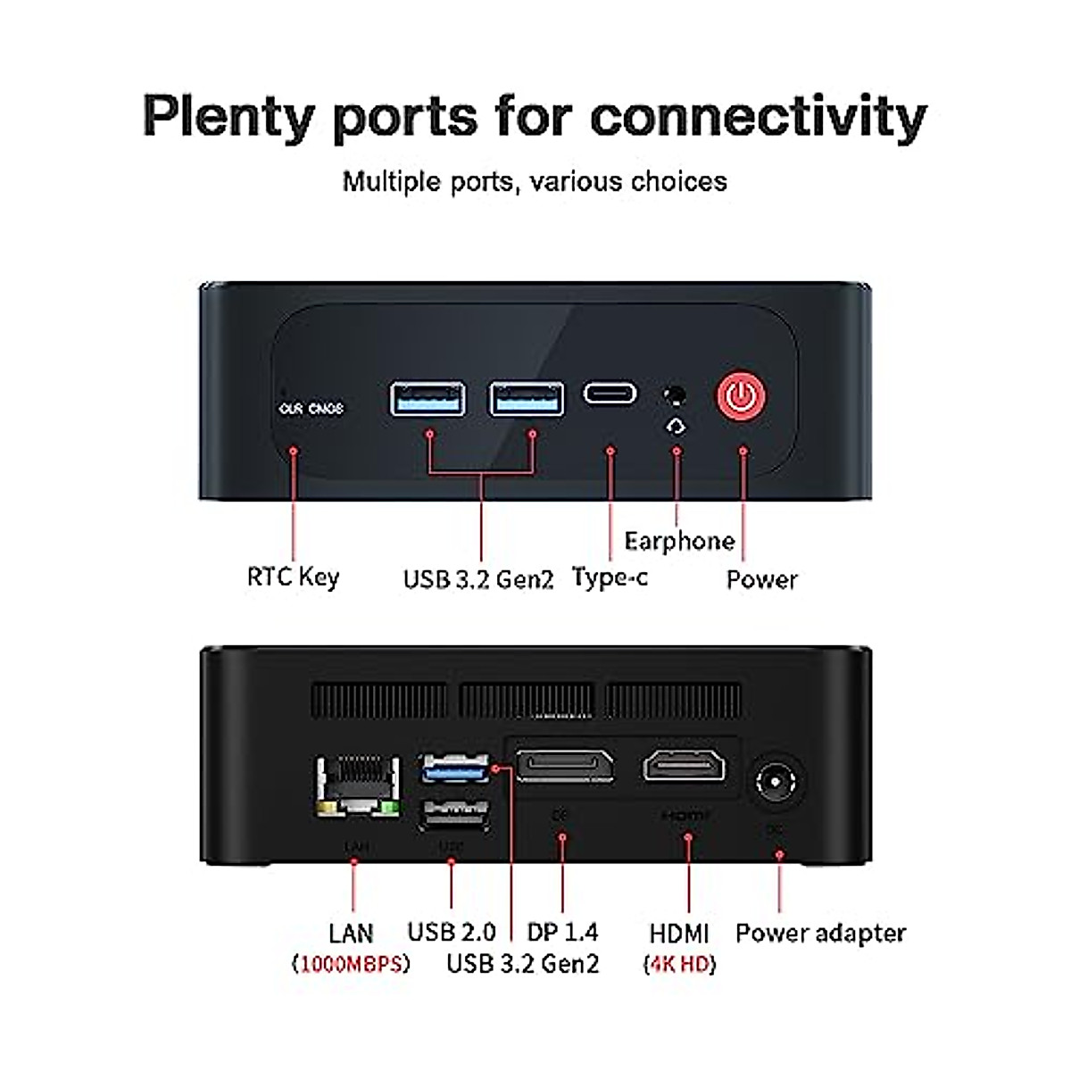 Beelink SER5 Mini PC, AMD Ryzen 5 5500U(7nm, 6C/12T) up to 4.0GHz, Mini Computer 16GB DDR4 RAM 500GB NVME SSD, Micro PC 4K@60Hz Triple Display, Mini Gaming Computer WiFi6 BT5.2 57W HTPC